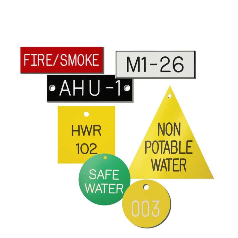 Engraved Plastic Valve Tags options from MSA - Marking Services Australia